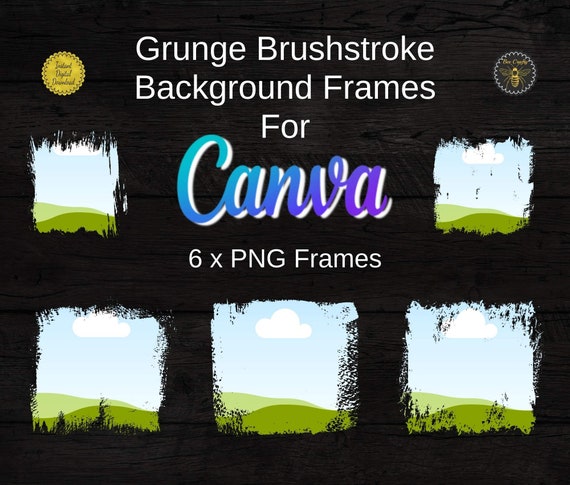 Custom Grunge Background Canva Frames Editable Canva - Etsy