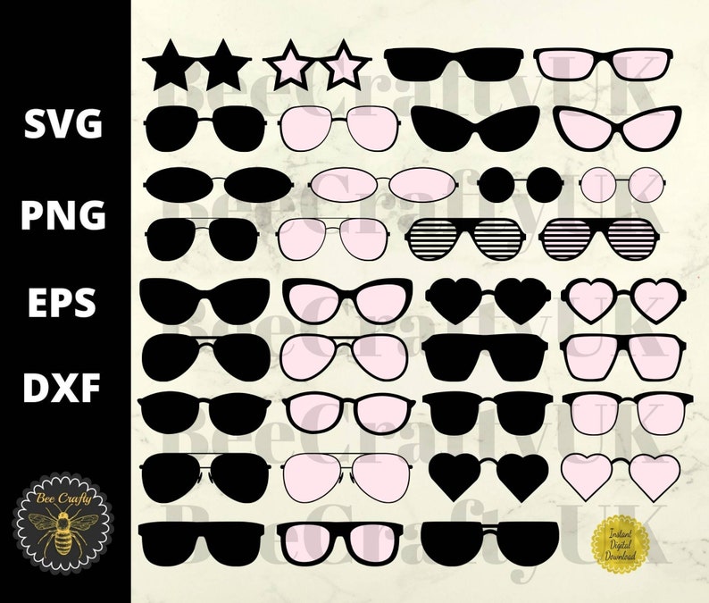 Sunglasses Layered SVG Bundle | Glasses, Sun Shades Design Element ...