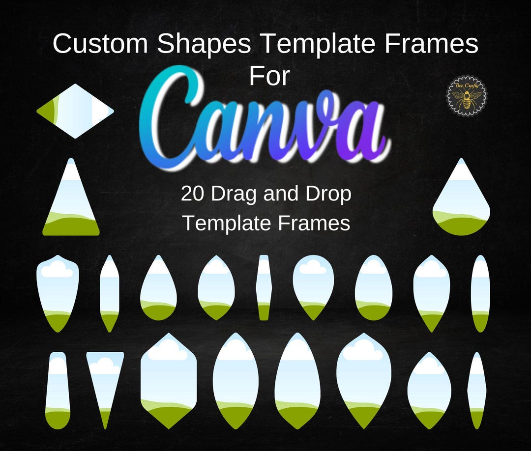 Custom Shapes Canva Frames | Editable in Canva Template Shape Frame ...