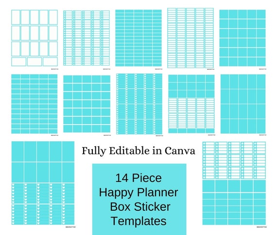 HP Classic Sticker Box Template Bundle Editable Canva - Etsy
