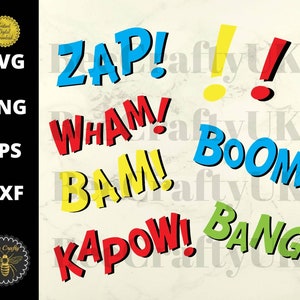 Comic Balloon Bubble Art & Words Bundle | Kapow Boom Bang Bam Zap Wham ...