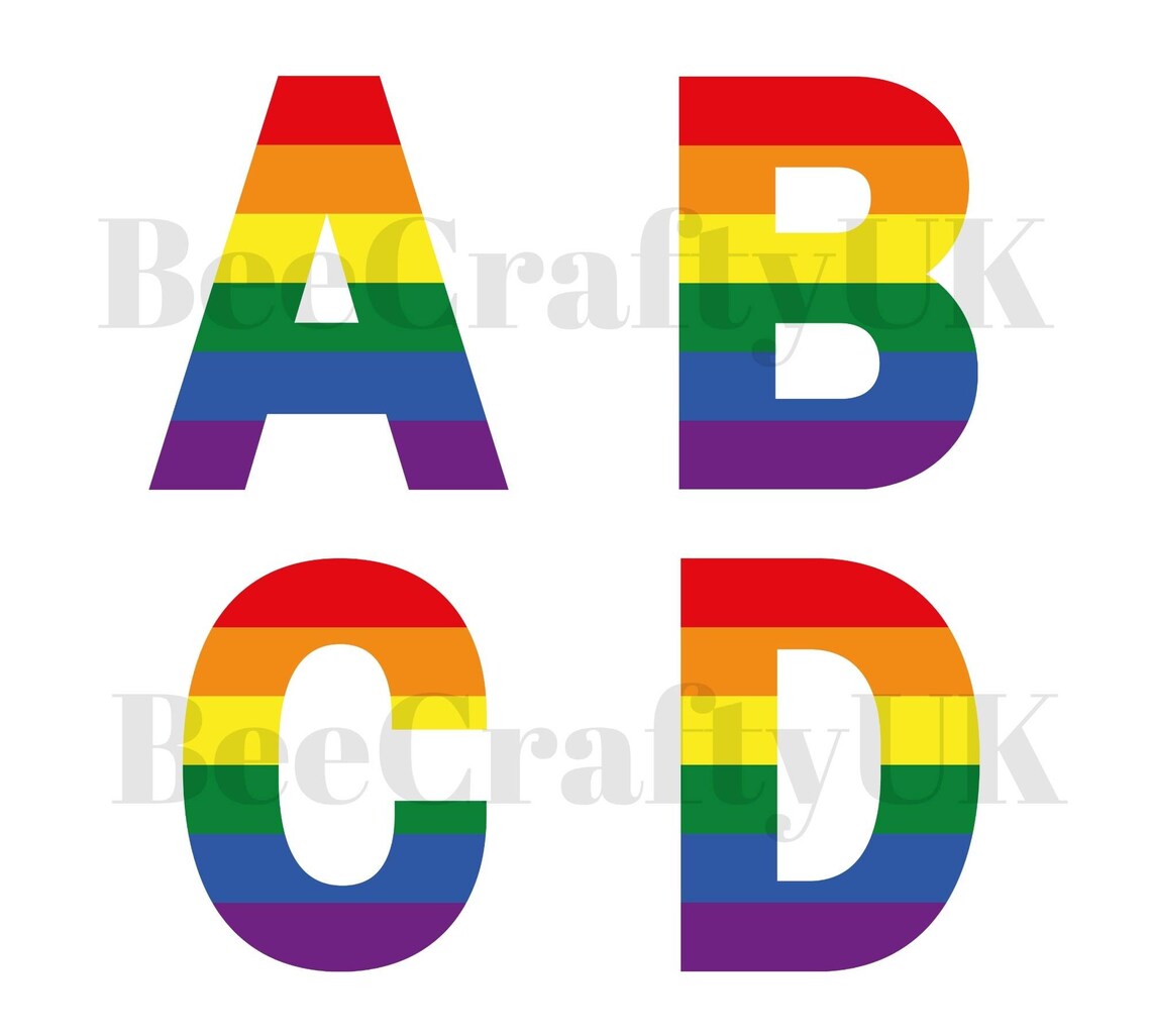 Pride Rainbow Flag Letters & Numbers LGBTQ Pride Font - Etsy