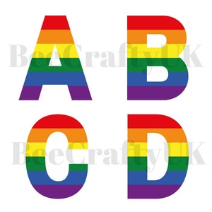Pride Rainbow Flag Letters & Numbers | LGBTQ Pride Font Alphabet A-Z ...