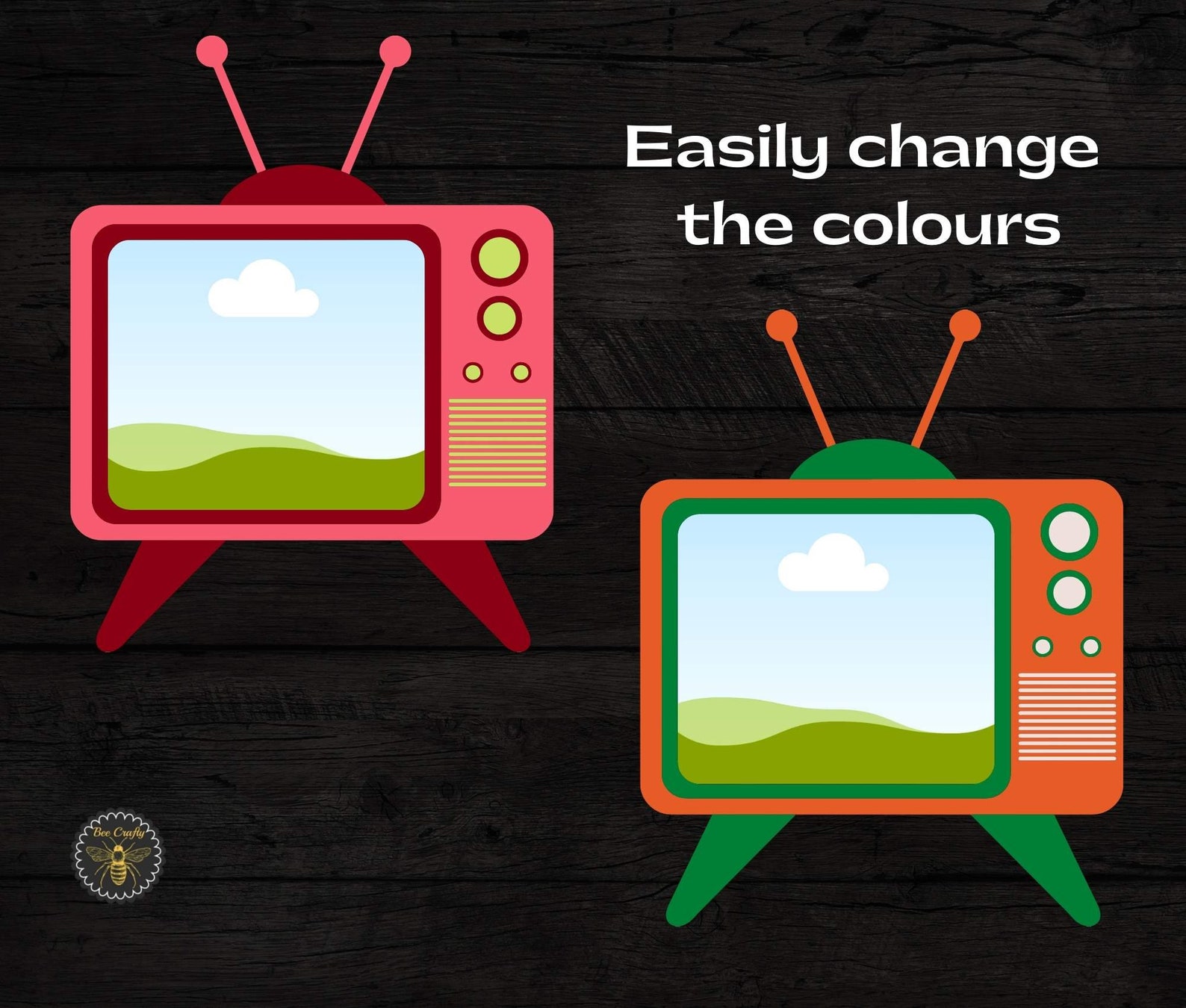 Custom Retro TV Screen Frames | Drag and Drop Editable in Canva ...