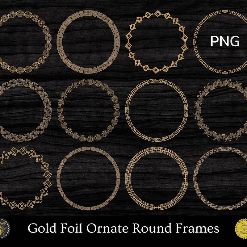 Ornate Gold Circular Frame - Etsy