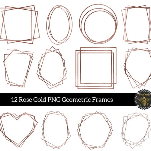 Gold Polygonal Frames Clipart Geometric Gold Frame Clip Art - Etsy