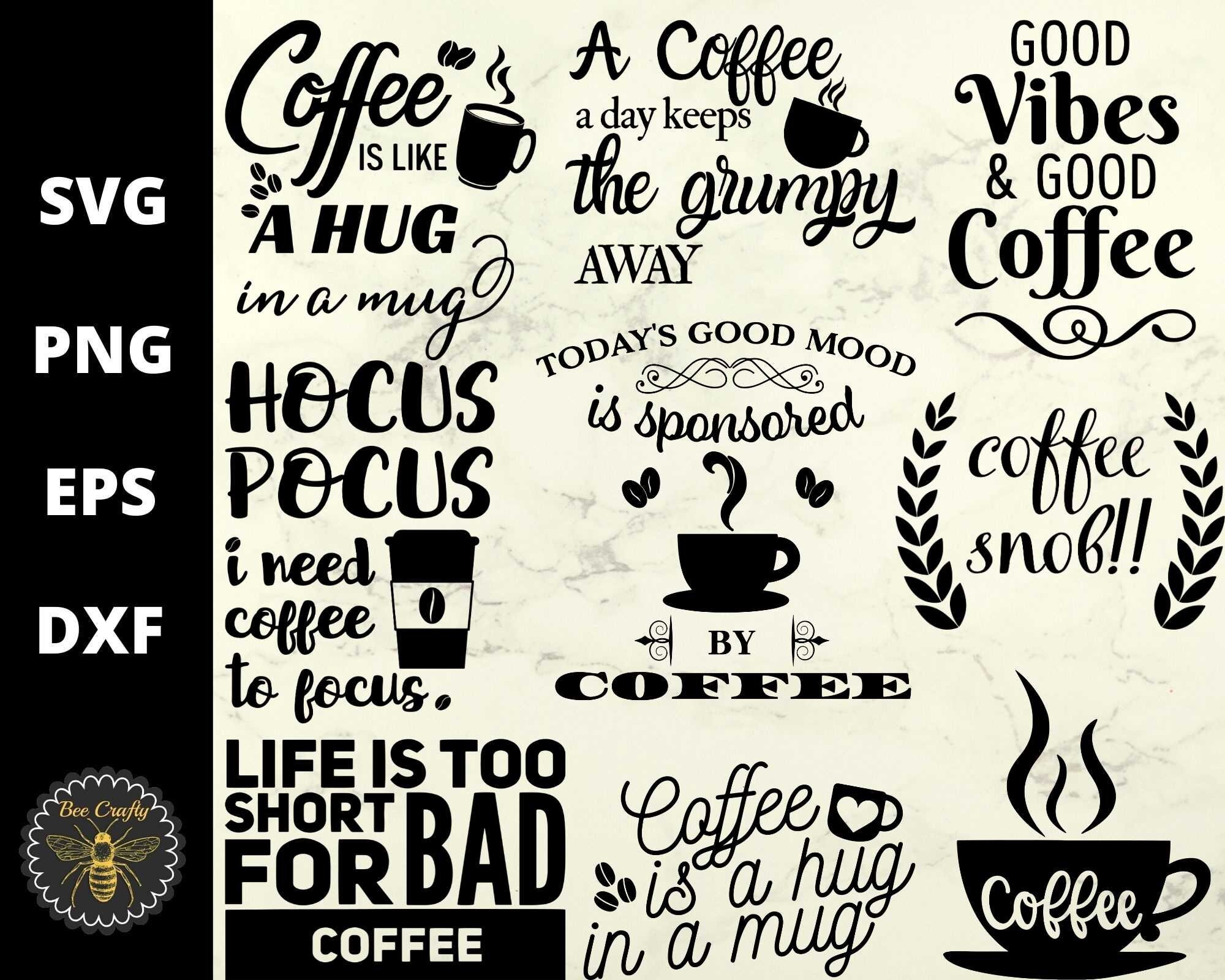 Coffee SVG Bundle Funny Coffee Quotes Coffee Lover Clipart - Etsy