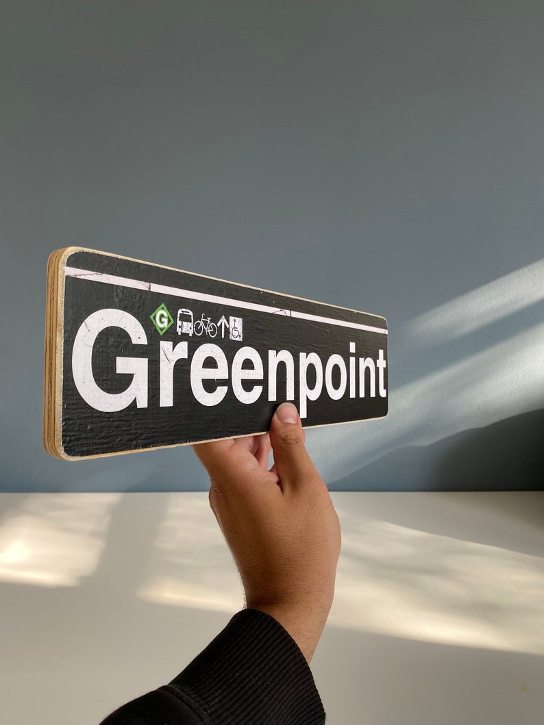 Handcrafted Greenpoint Brooklyn Wood Sign - NYC Subway Art - Etsy