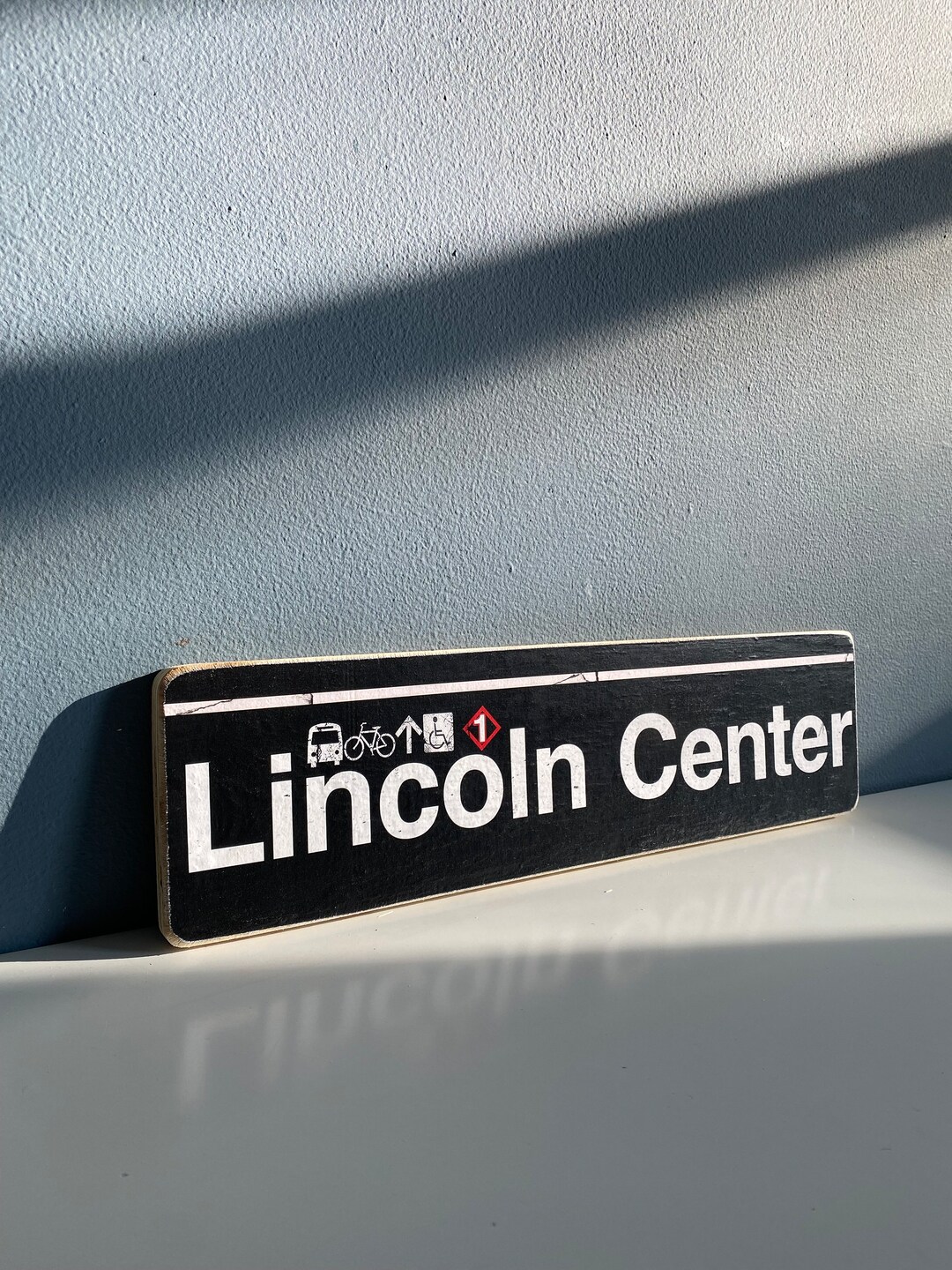 Lincoln Center Hand Crafted Horizontal Wood Sign - Subway Sign, NY ...