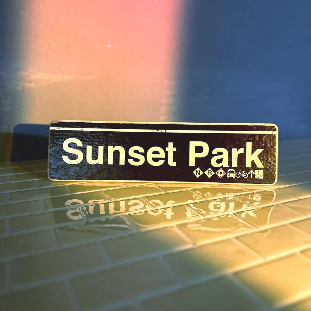 Sunset Park Sign /hand Crafted Horizontal Wood Sign/subway Sign ...