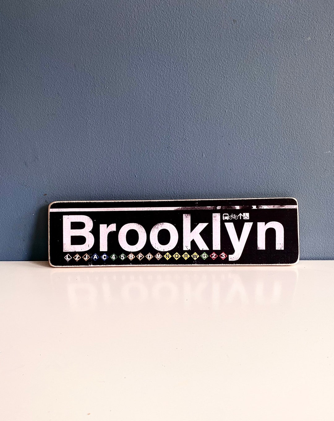 Handcrafted Brooklyn Subway Sign: NYC Wood Art - Etsy