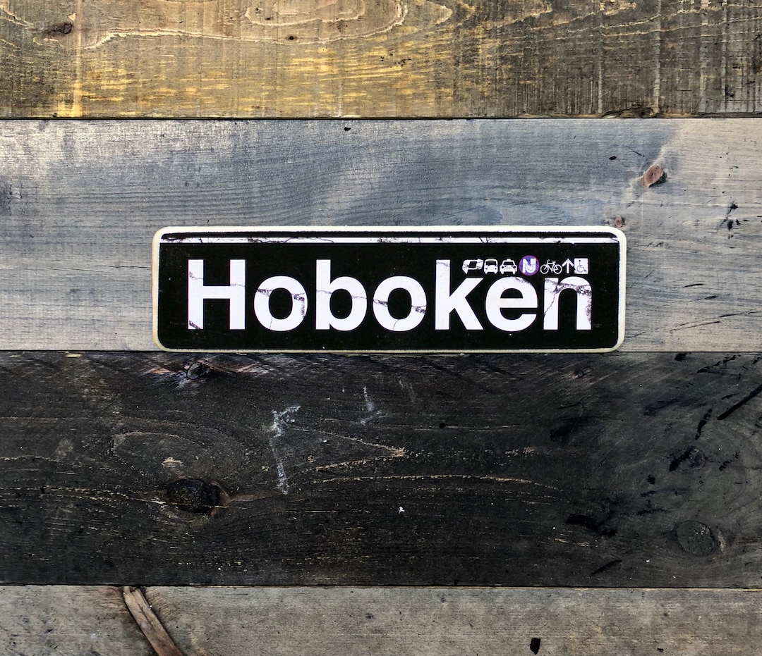 Hoboken Sign / Hand Crafted Horizontal Hoboken Wood Sign - Subway Sign ...
