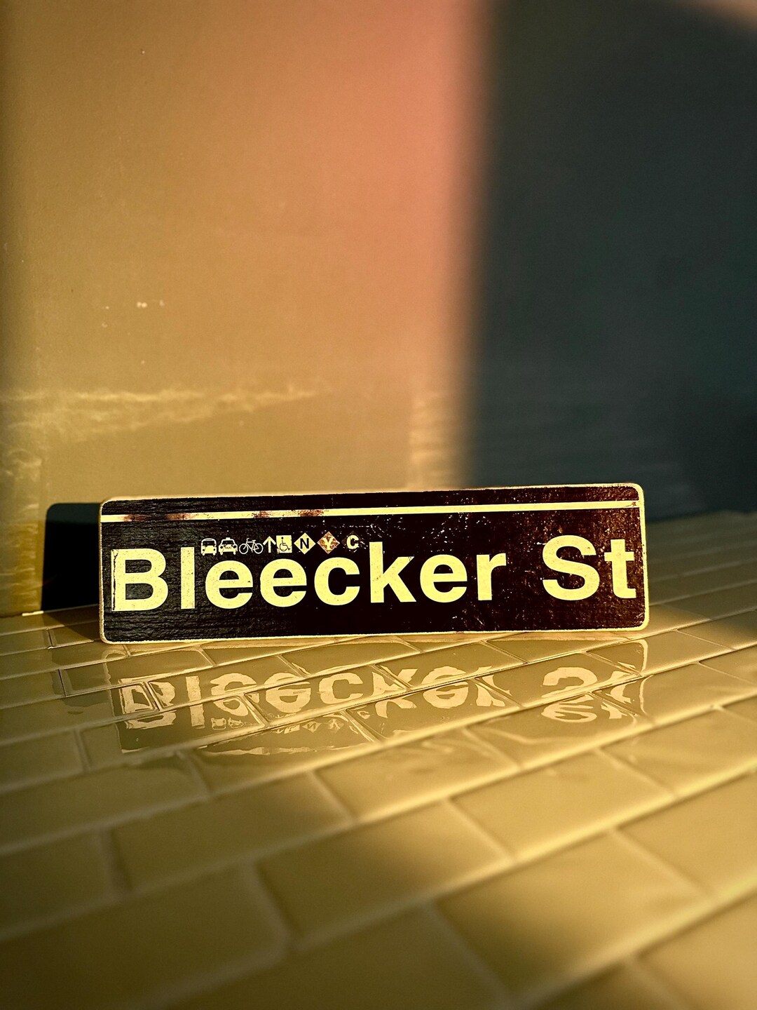 Handcrafted Bleecker Street Wood Sign: NYC Subway Art - Etsy