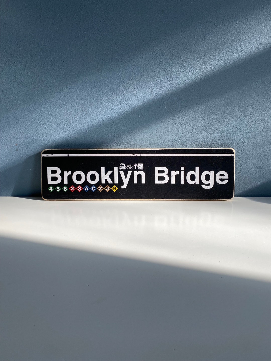 Brooklyn Bridge Sign / Brooklyn Neighborhood Hand Crafted Horizontal ...