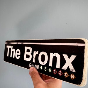 Handcrafted Wood Bronx Sign: NYC Subway Art - Etsy