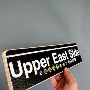 Upper East Side Sign/ Manhattan New York City Neighborhood Hand Crafted ...