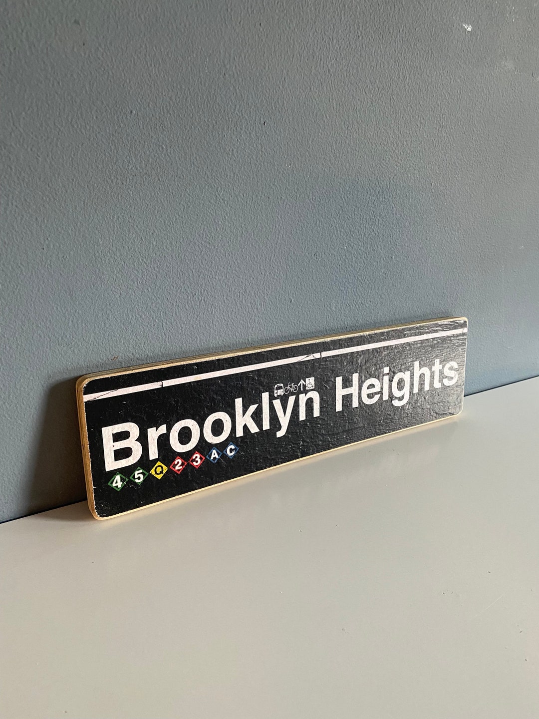 Brooklyn Heights Sign /hand Crafted Horizontal Wood Sign/subway Sign ...