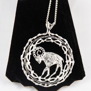 Aries Horoscope Vintage Horoscope Necklace the Ram Horoscope 1970's ...