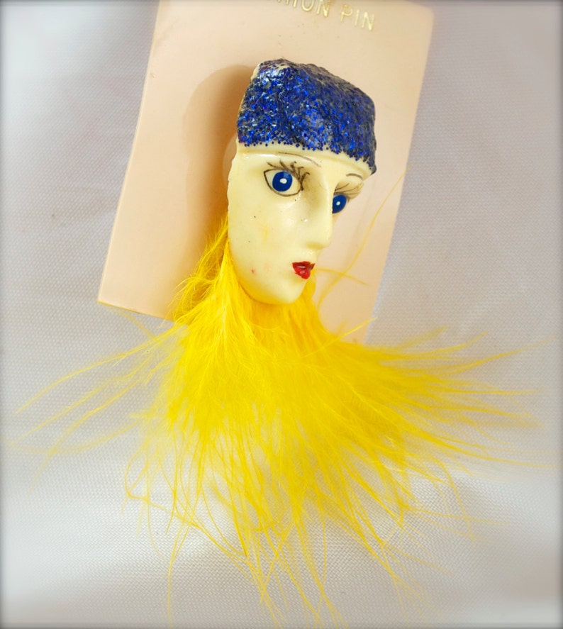 Vintage Lady Pin Face Harlequin Pin Face Brooch 1960's - Etsy