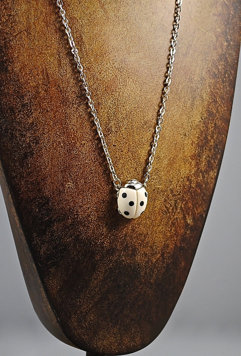 Vintage RARE Ladybug Necklace Lucky Ladybug 1970s Good Luck Bug Jewelry ...