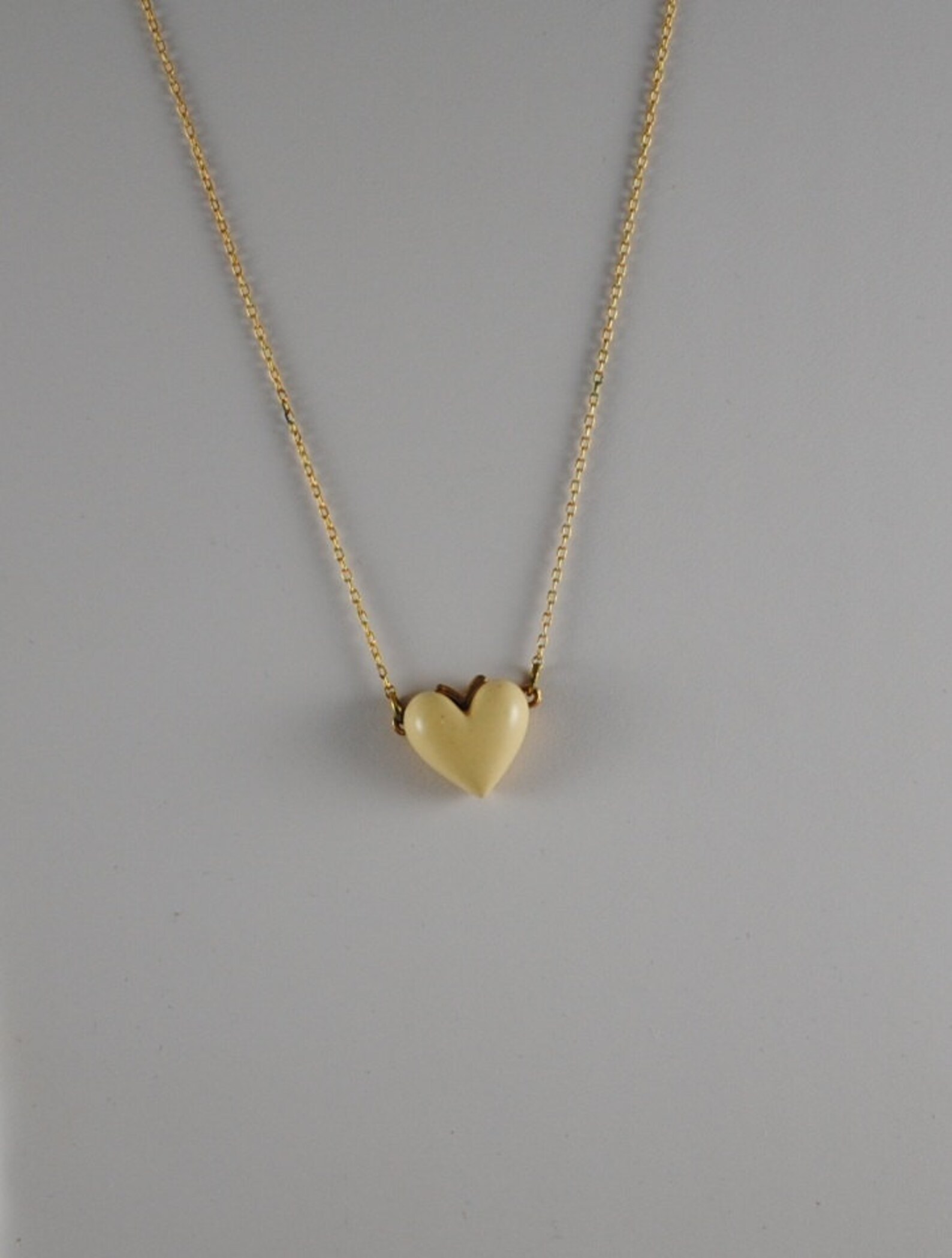 Heart Necklace Vintage Small Heart Pendant 1970s Resin | Etsy