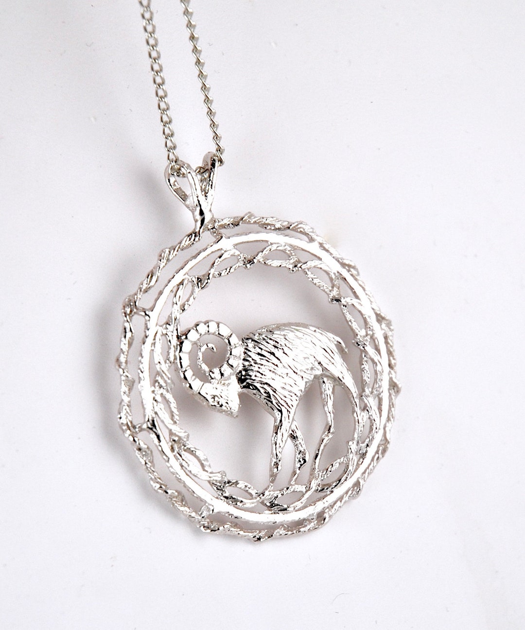 Aries Horoscope Vintage Horoscope Necklace the Ram Horoscope 1970's ...