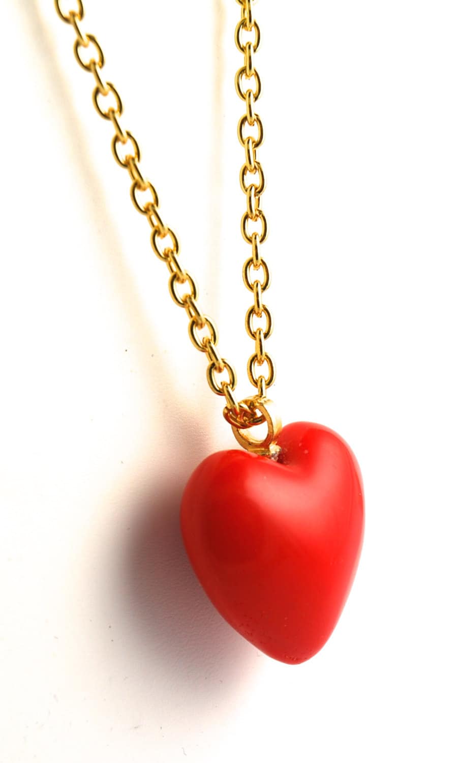 Vintage Medium Puffy Heart Pendant 1970s Resin Jewelry | Etsy