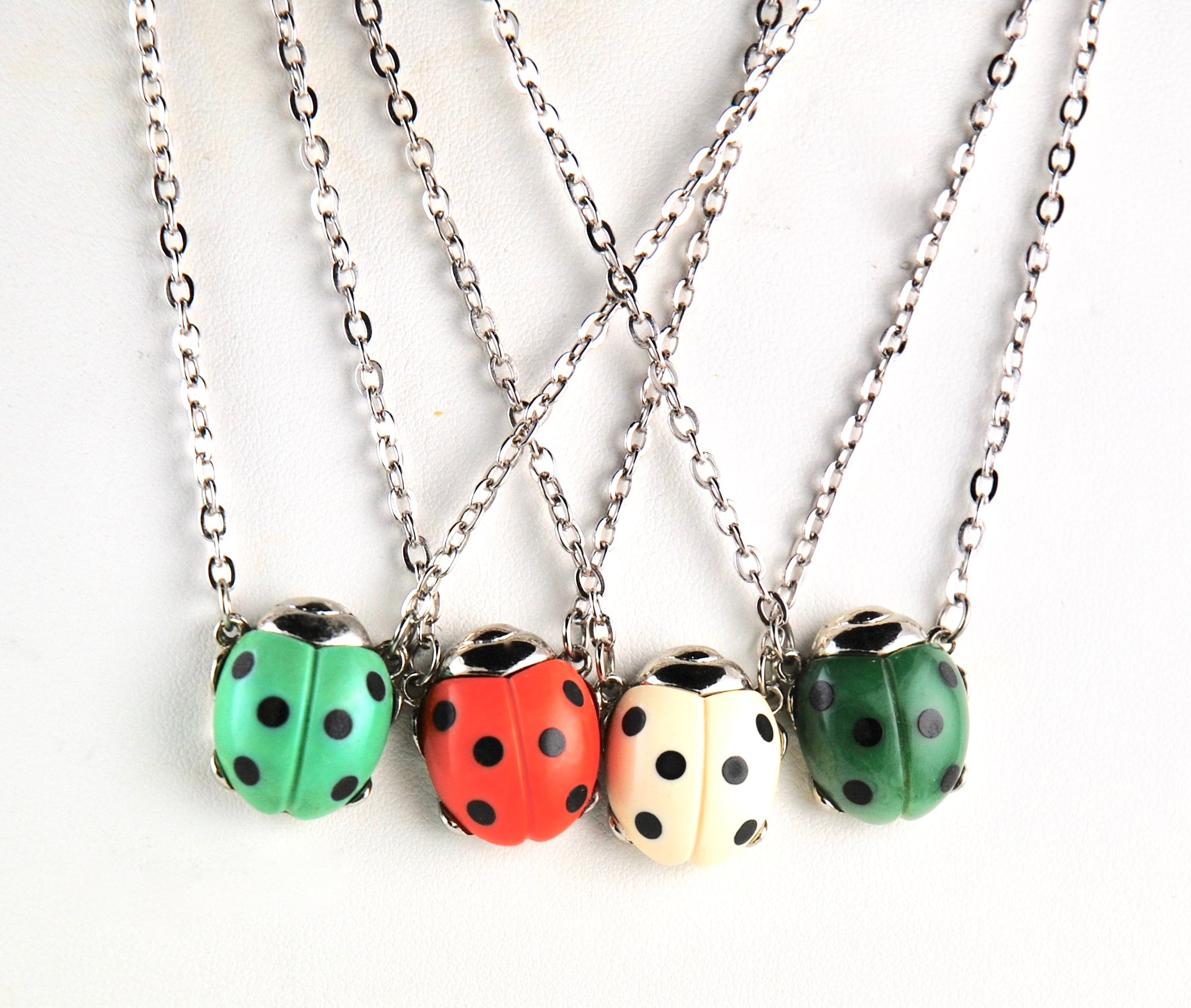 Ladybug Vintage Necklace 1970s Small GOOD LUCK Ladybug Pendant | Etsy