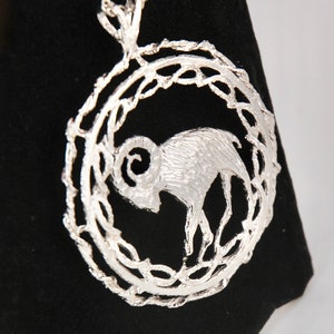 Aries Horoscope Vintage Horoscope Necklace the Ram Horoscope 1970's ...