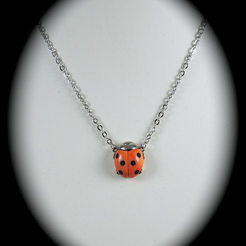 Vintage RARE Ladybug Necklace Lucky Ladybug 1970s Good Luck - Etsy