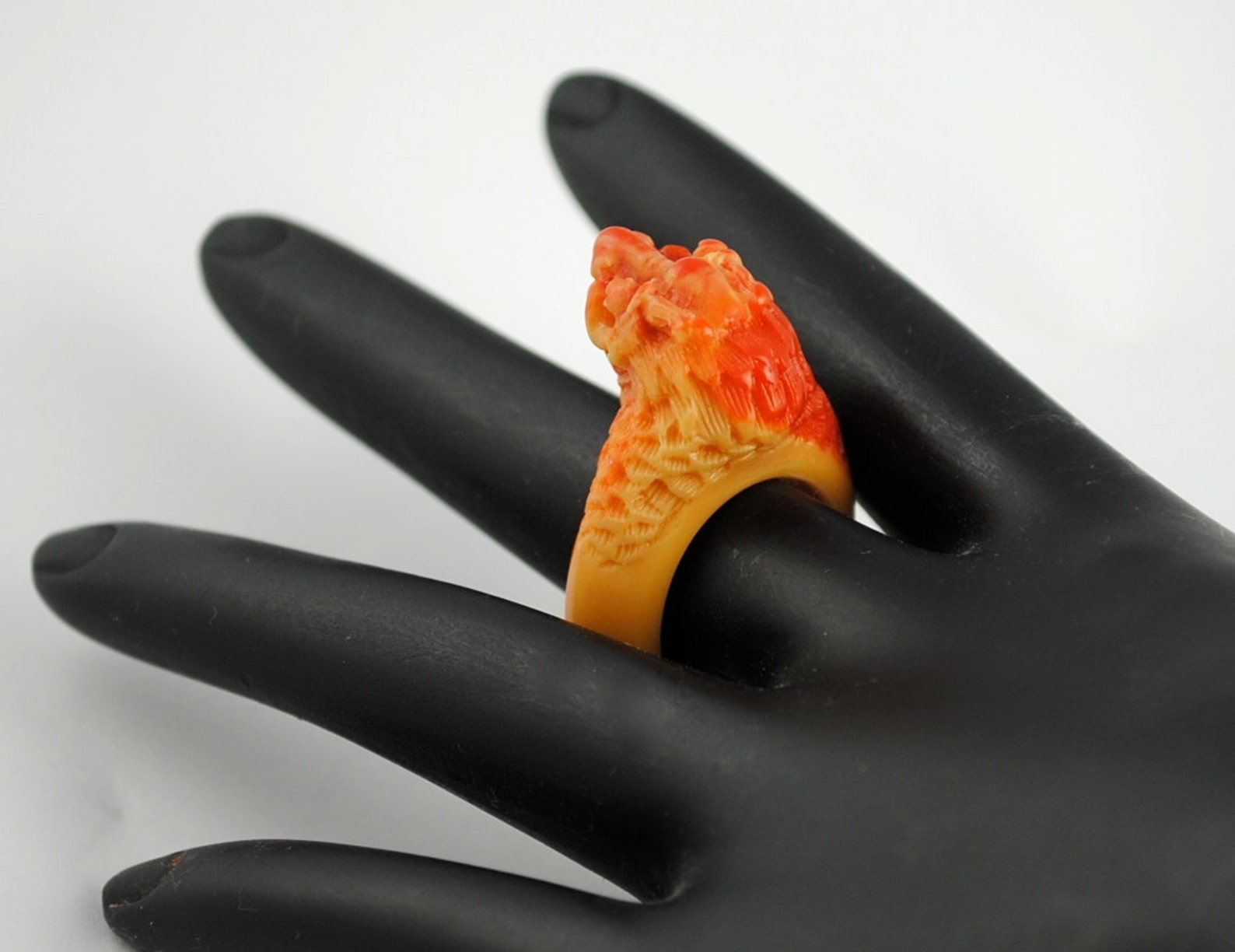 Vintage Creature Ring Cast Two Tone Resin Ring - Etsy