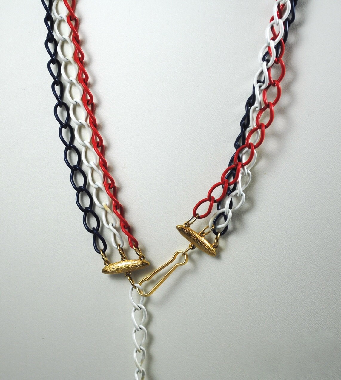 Vintage Belt Red White and Blue Chain Belt | Etsy