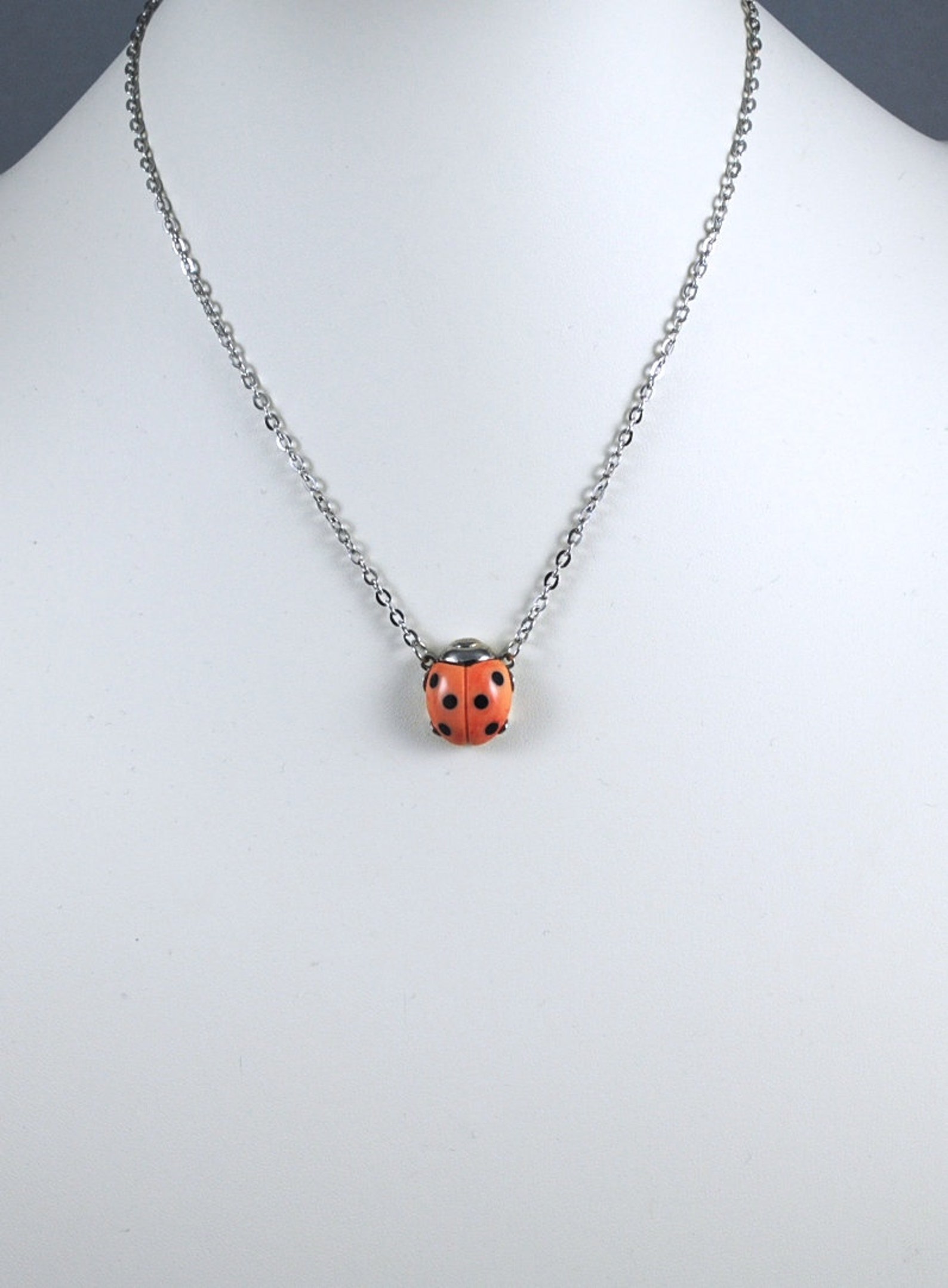 Vintage RARE Ladybug Necklace Lucky Ladybug 1970s Good Luck Bug Jewelry ...