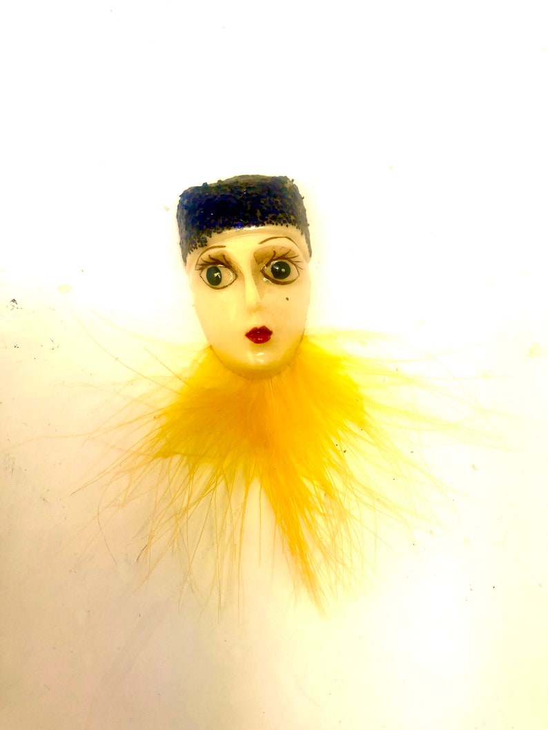 Vintage Lady Pin Face Harlequin Pin Face Brooch 1960's - Etsy