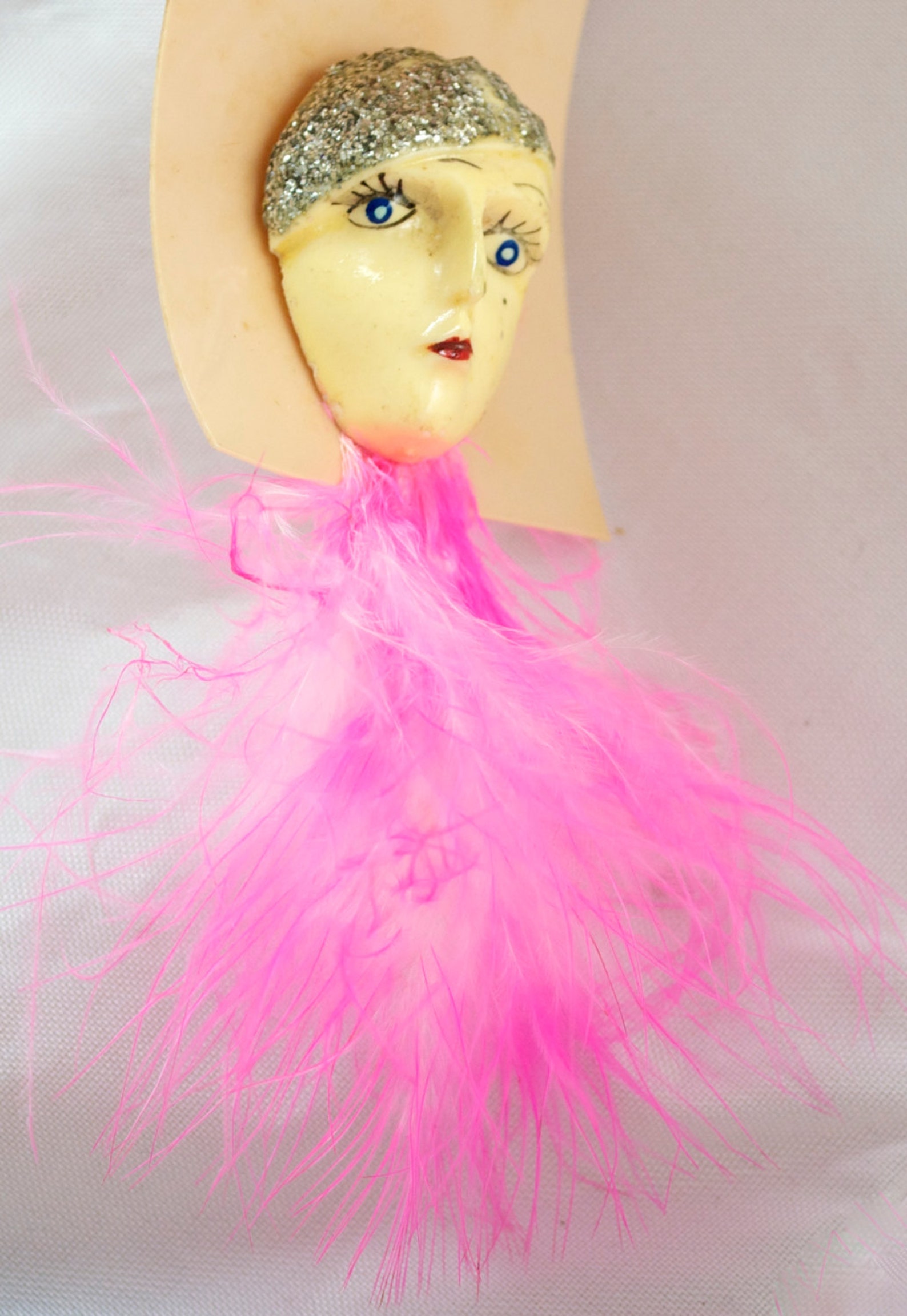 Vintage Lady Pin Face Harlequin Pin Face Brooch 1960's - Etsy