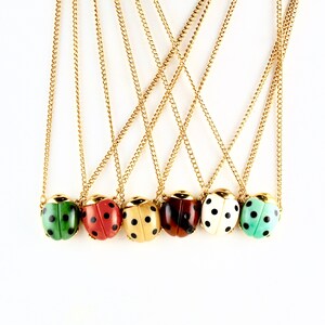 Ladybug Vintage Necklace 1970s Small GOOD LUCK Ladybug Pendant Bug ...