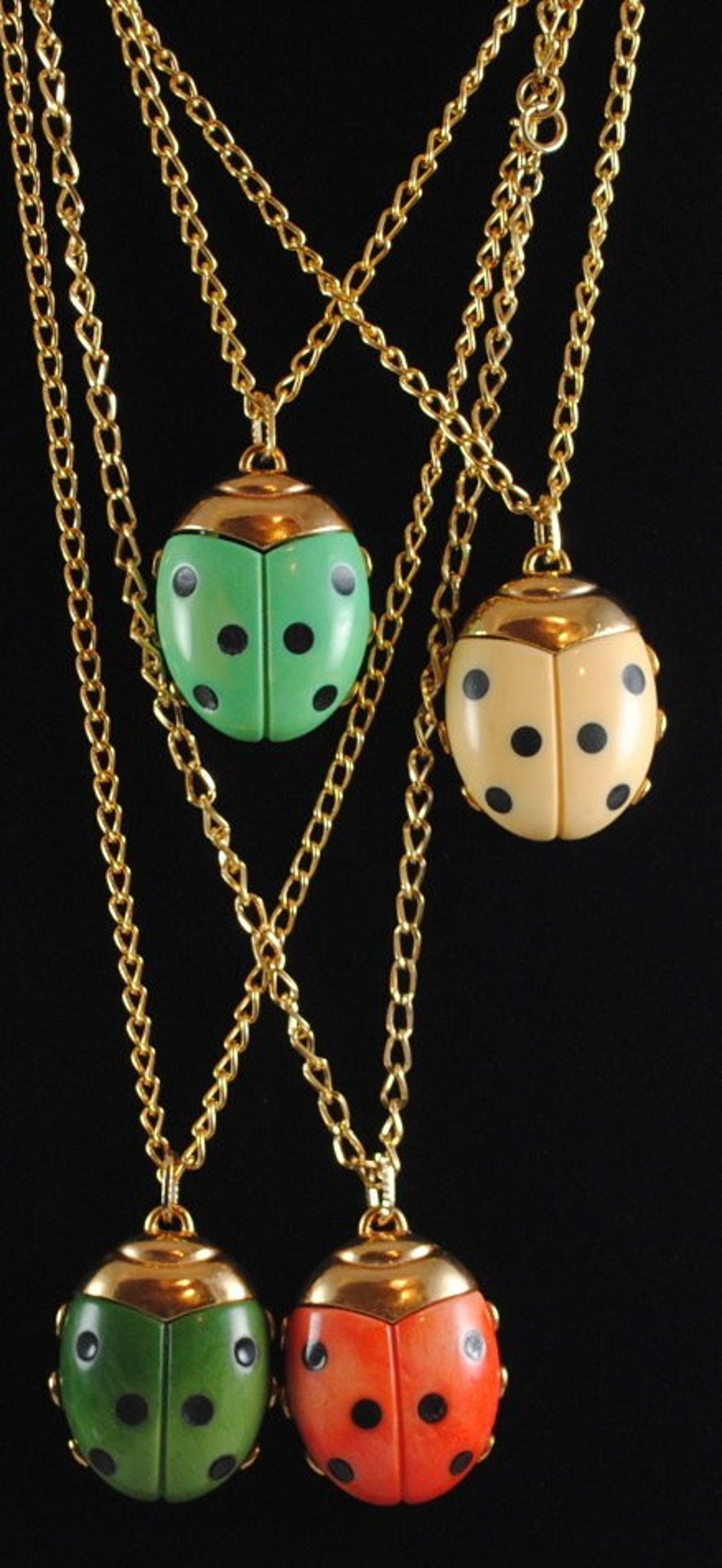 Vintage Ladybug Pendant Large Resin Jewelry Bug Jewelry - Etsy