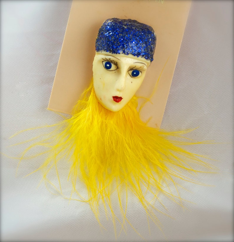 Vintage Lady Pin Face Harlequin Pin Face Brooch 1960's - Etsy