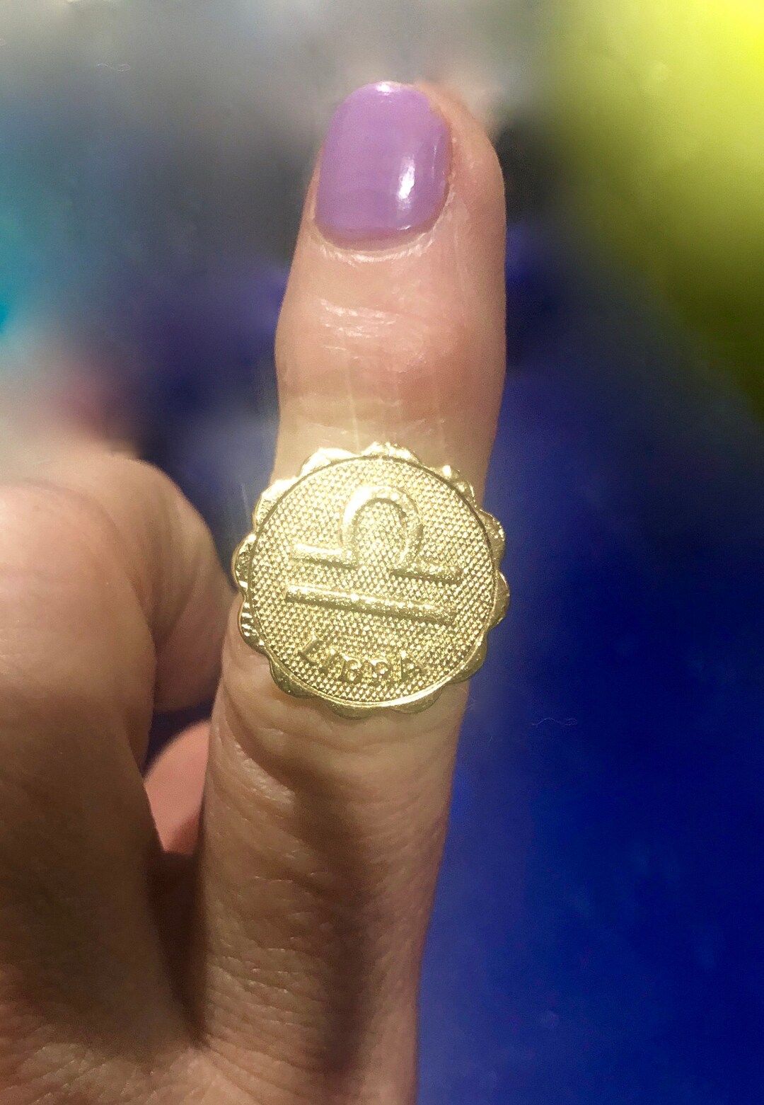 Vintage Libra Ring Horoscope Adjustable Gold Plated Ring - Etsy