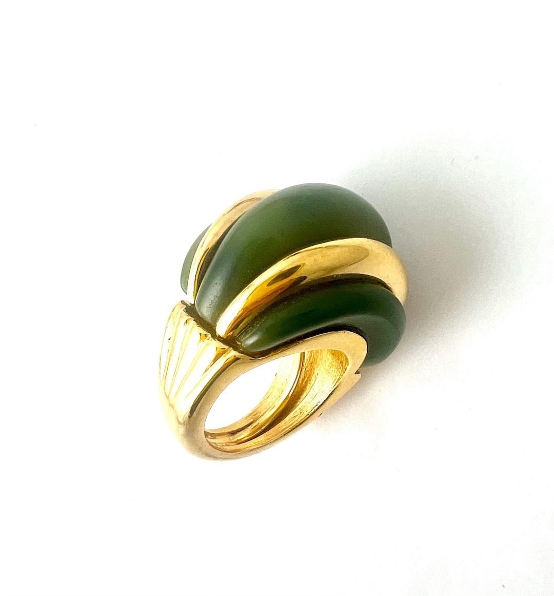 Rare KJL Ring Kenneth Jay Lane Ring Vintage Cream Colored Cocktail Ring ...