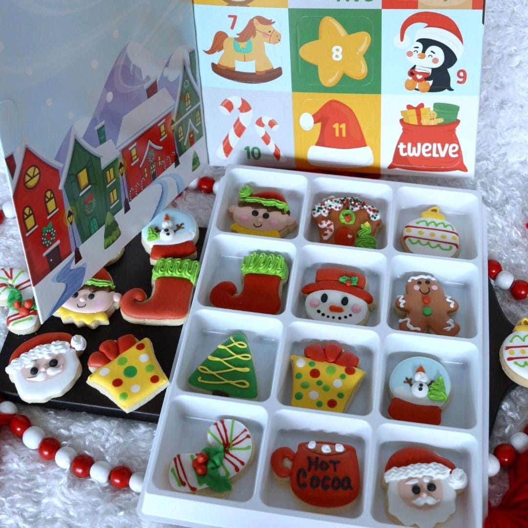 PRE-ORDER 12 Days Countdown to Christmas Advent Cookie Calendar ...