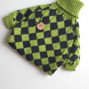 Unique Harlequin Dog Sweater - All Breeds - Wool - Dachshund Clothing ...