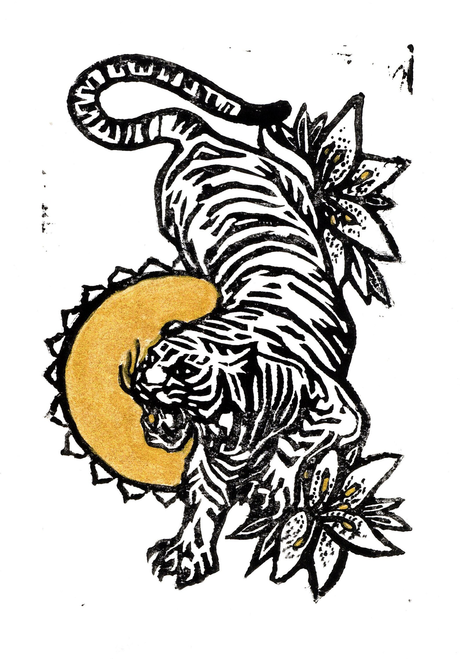 Tigris - Tiger Linocut Block Print - Etsy