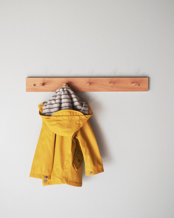 White Oak Peg Rack Coat Rack - Etsy