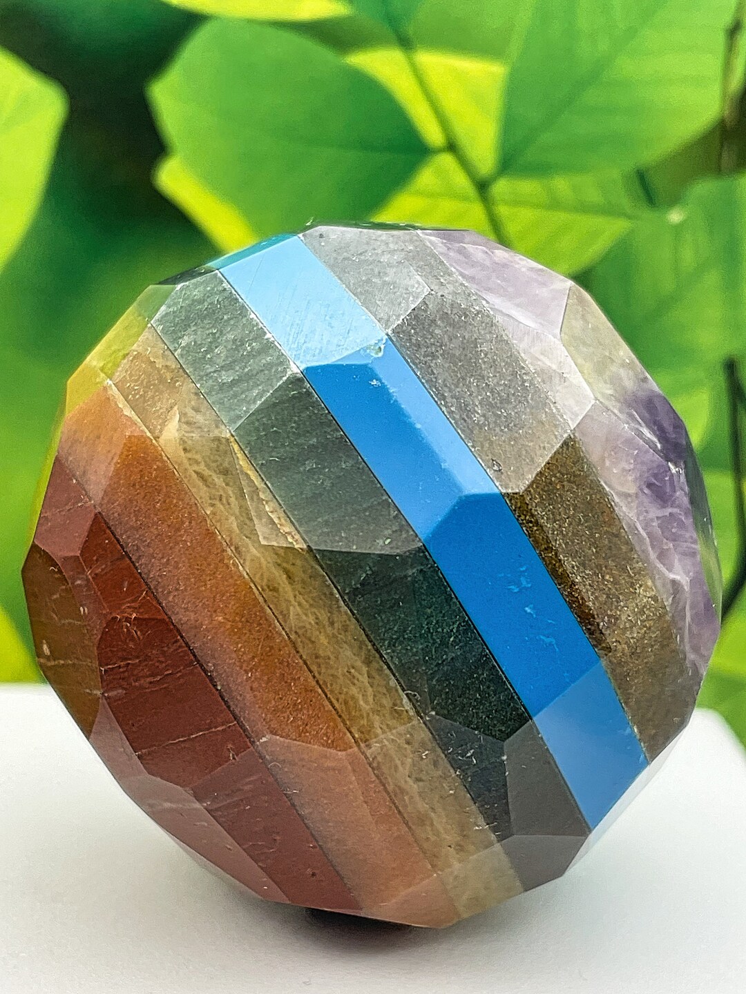 7 CHAKRA FACETED SPHERE - Etsy