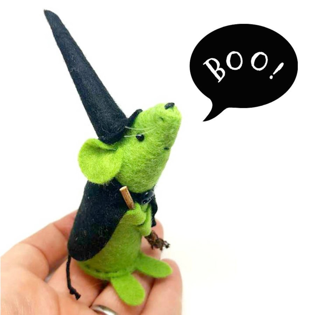 Halloween Ornament, Little Witch Mouse, a Unique Handmade Felt Mouse ...