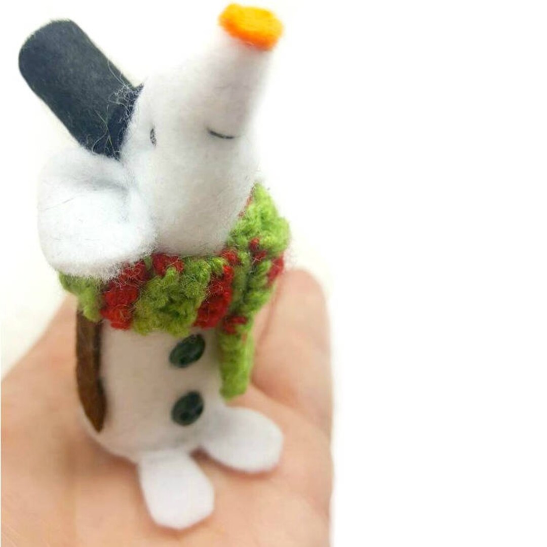 Snowman Mouse Christmas Ornament, Handmade Holiday Decoration - Etsy