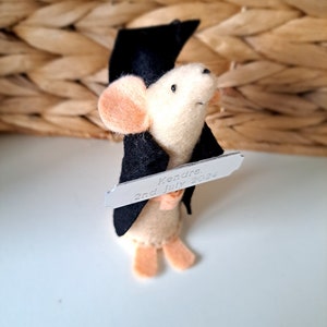 Graduation Gift, Handmade Felt Mouse, Personalised Keepsake for Him or ...