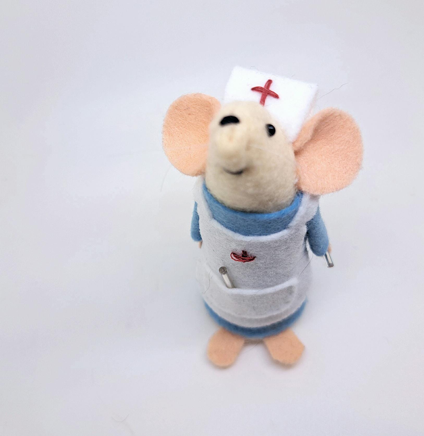Nurse Mouse - Nurse Gift - Medical Ornament- Felt Mouse- Get Well Soon ...