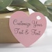 Custom Heart Shaped Tags - Light Pink Heart Tags - Bridal Shower Tags ...